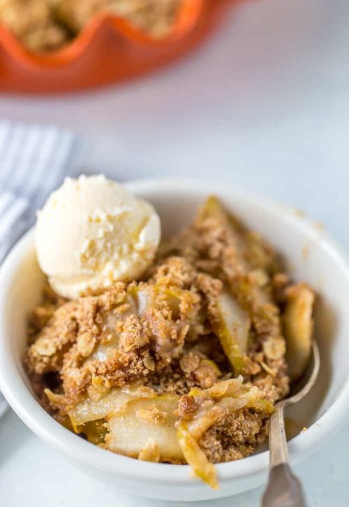 Pear Crisp with Oat Crumb Topping - A Classic Twist