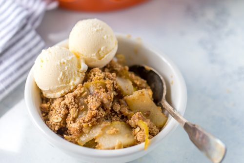 Pear Crisp with Oat Crumb Topping - A Classic Twist