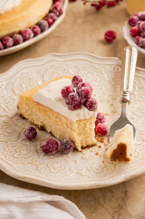Eggnog Cheesecake with Gingersnap Crust - A Classic Twist