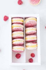 Raspberry Macarons with Passion Fruit Filling