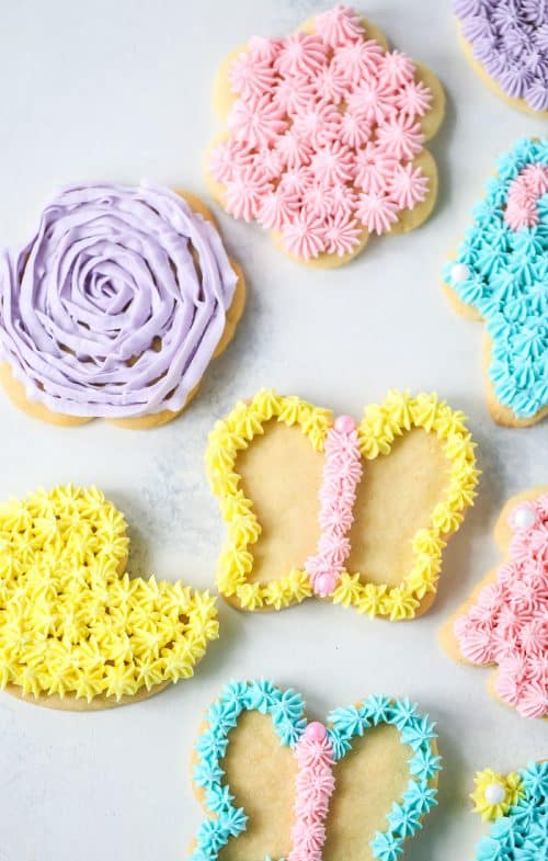 Colorful Spring Cookies for Easter - Buttercream Sugar Cookies