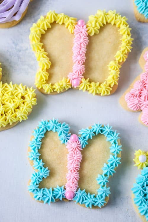 Colorful Spring Cookies for Easter - Buttercream Sugar Cookies
