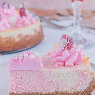 BEST Pink Champagne Cheesecake Recipe - Perfect for New Years Eve!