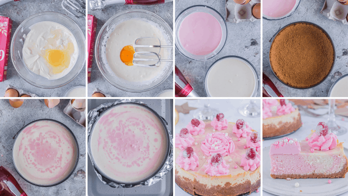 BEST Pink Champagne Cheesecake Recipe - Perfect for New Years Eve!