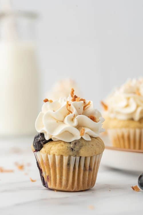 Mini Coconut Cupcakes with Blueberries - A Classic Twist