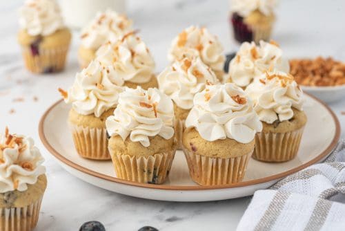 Mini Coconut Cupcakes with Blueberries - A Classic Twist