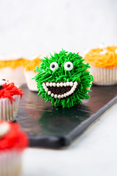 Cute Halloween Monster Cupcakes - A Classic Twist