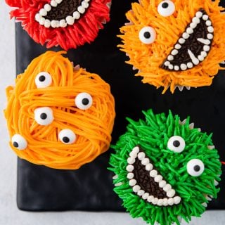 Cute Halloween Monster Cupcakes - A Classic Twist