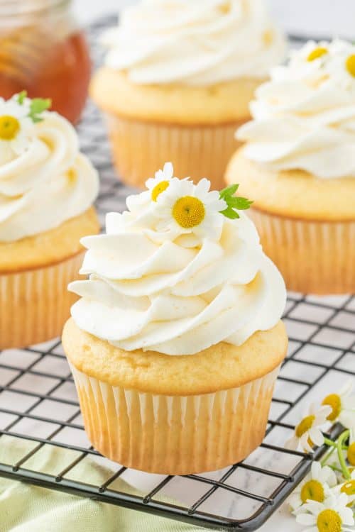 Chamomile Cupcakes with Honey Buttercream Frosting - A Classic Twist