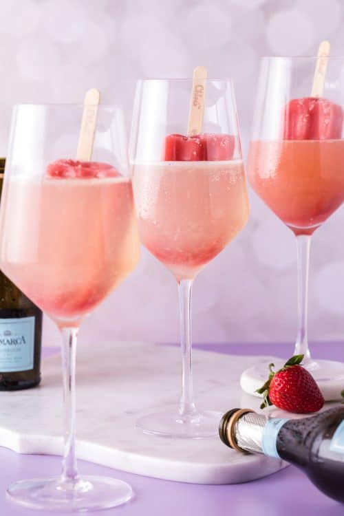 Strawberry Popsicle Prosecco Cocktail - A Classic Twist