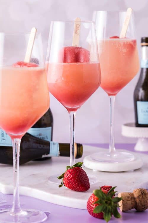 Strawberry Popsicle Prosecco Cocktail - A Classic Twist