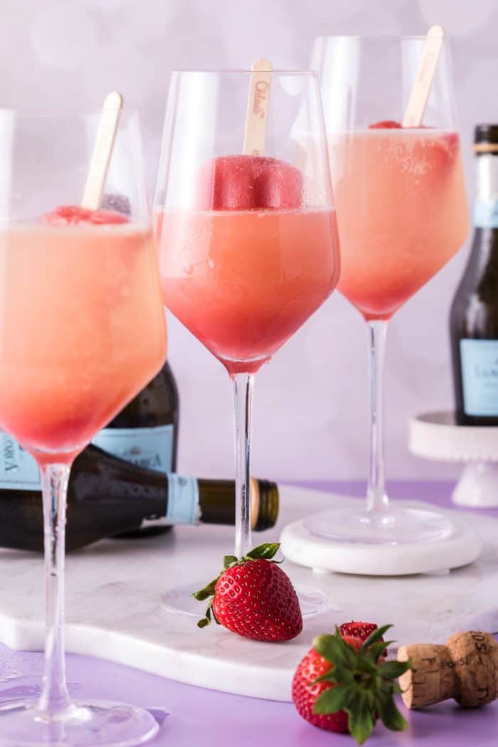 Strawberry Popsicle Prosecco Cocktail - A Classic Twist