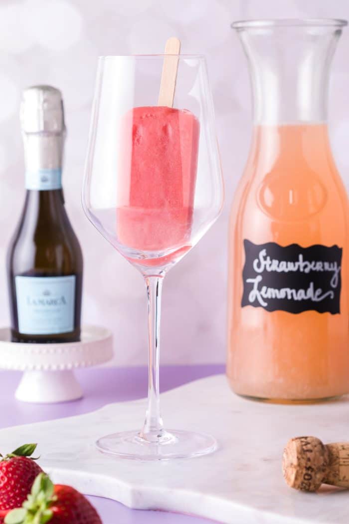 Strawberry Popsicle Prosecco Cocktail - A Classic Twist