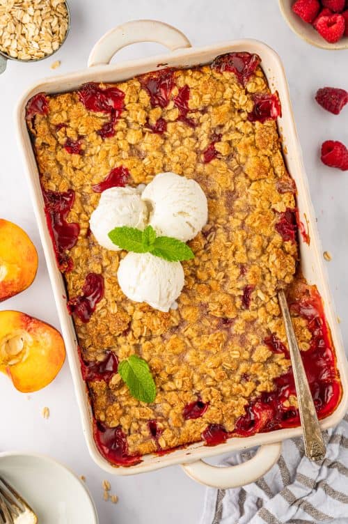 Peach Raspberry Crumble - A Classic Twist