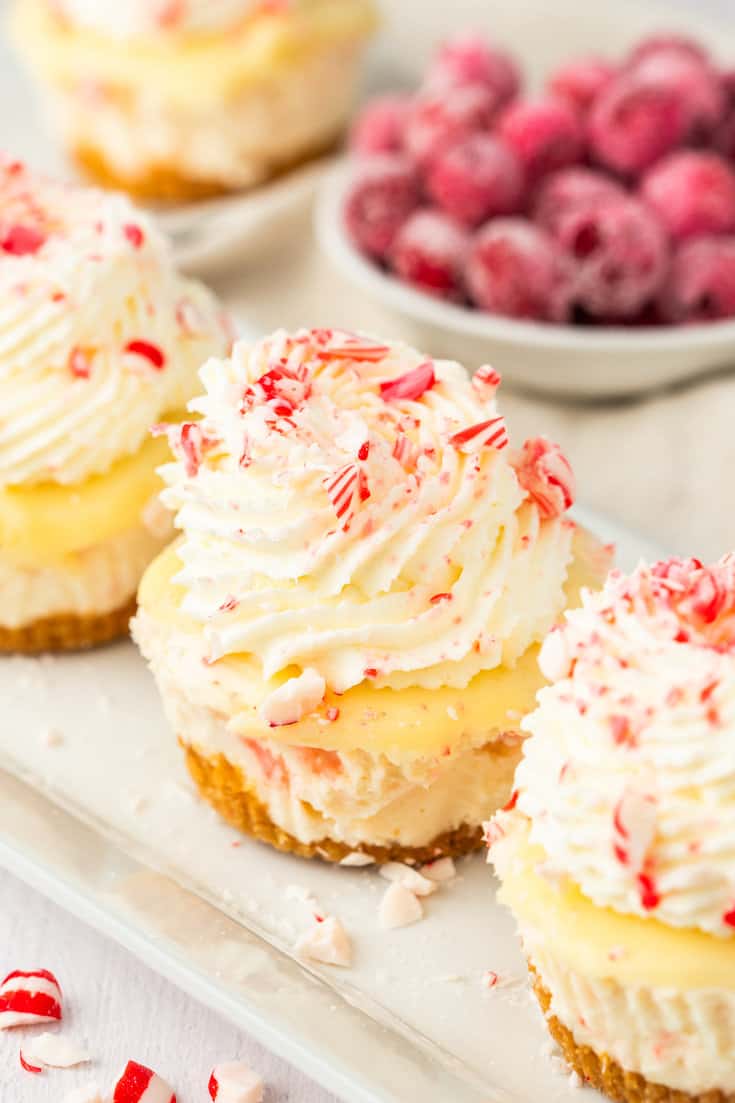 Mini White Chocolate Peppermint Cheesecakes - A Classic Twist