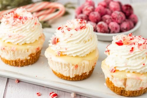 Mini White Chocolate Peppermint Cheesecakes - A Classic Twist