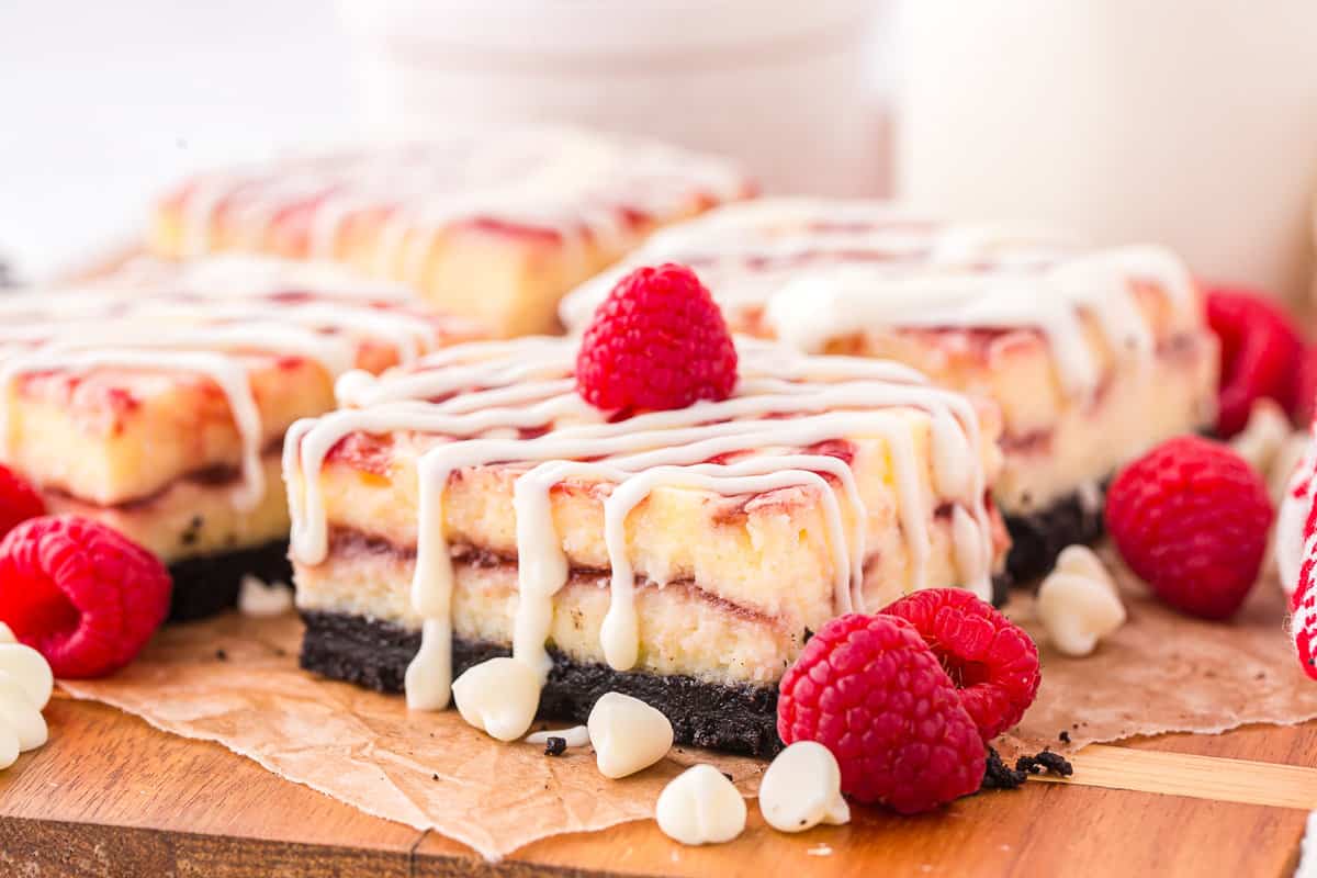 White Chocolate Raspberry Cheesecake Bars - A Classic Twist