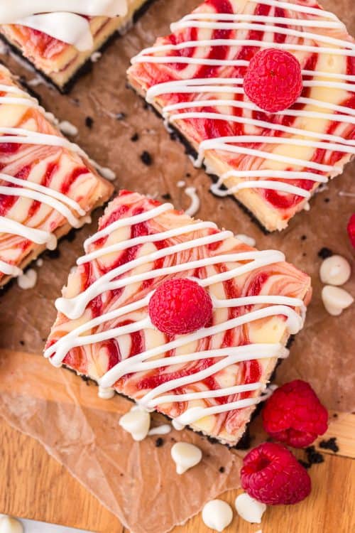 White Chocolate Raspberry Cheesecake Bars - A Classic Twist