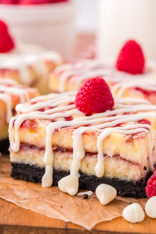 White Chocolate Raspberry Cheesecake Bars - A Classic Twist